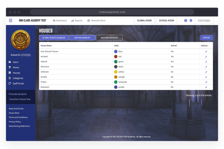 House App - The RCA House System