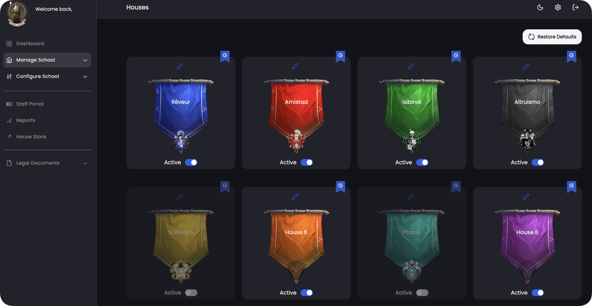 House App - The RCA House System